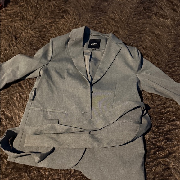 Monki | Jackets & Coats | Monki Gray Blazer With Notched Lapels ...